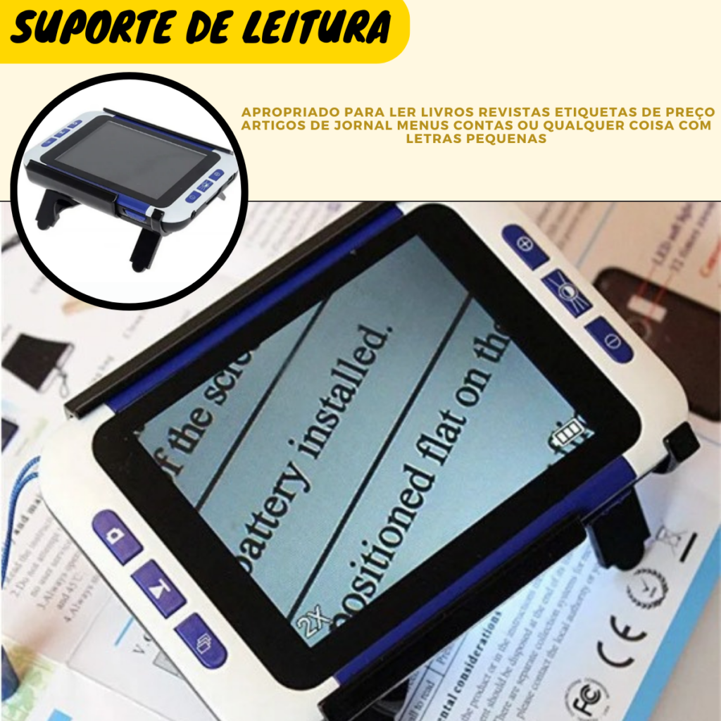 Lupa Digital Eletrônica Excelente P/ Portador Baixa Visão - Mike Shop