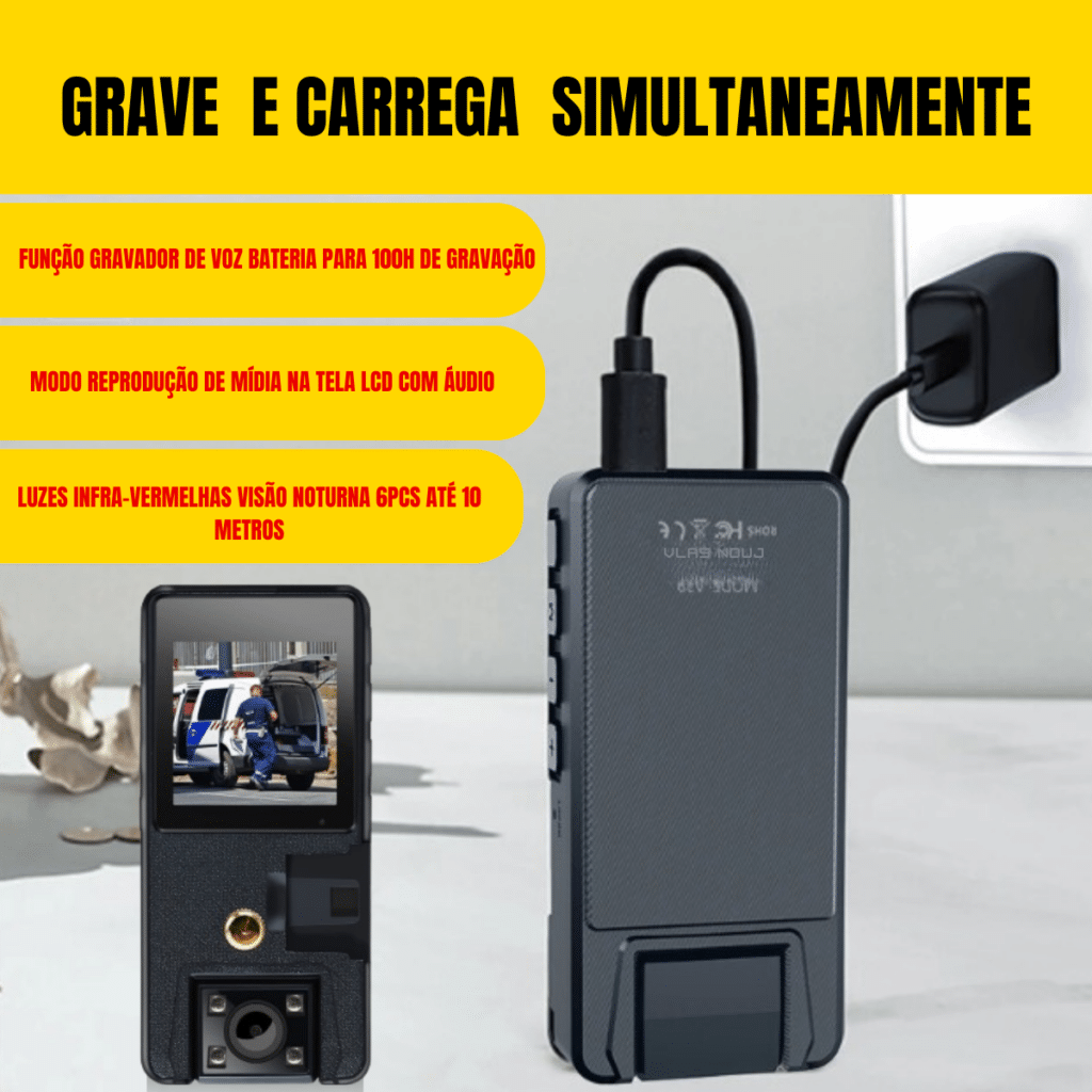 Câmera Espiã Com Tela Display Discreto Infidelidade Body Cam - Mike Shop